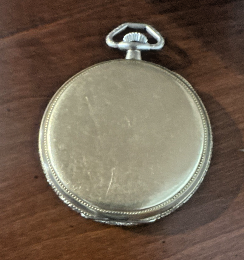 Runs Elgin 17J Pocket Watch Wadsworth 25 Years Warranted 44mm Case 12s ...