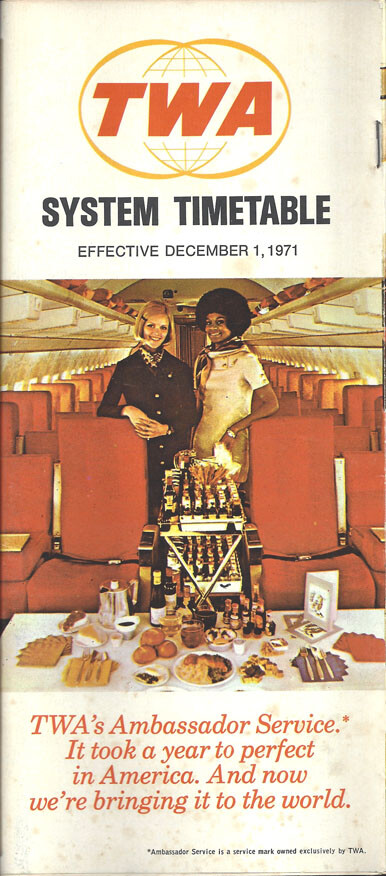 TWA Trans World Airlines system timetable 12/1/71 [4021] | eBay