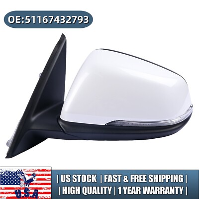 New White Left Side Mirror With Heated Turn Signal For BMW X1 16-21 ...