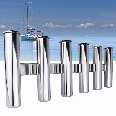Stainless Steel 6 Link Tubes Boat Fishing Rod Holder Heavy Duty for ...