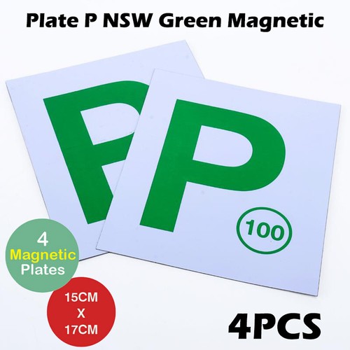 4Pcs NEW GREEN P Plate Magnetic with speed limit display for NSW P ...