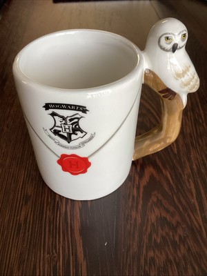Harry Potter Hogwarts Acceptance Letter Ceramic Mug Cup Sculpted Hedwig ...