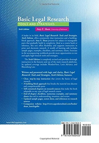 Basic Legal Research: Tools and Strategies (Aspen Coursebook) 6th Ed ...