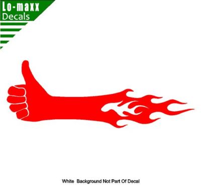 Flaming Thumbs Up Car Truck SUV High Quality Graphic Design Die Cut ...