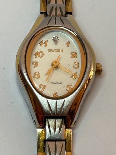 Working Ladies Gold and Silver Elgin Quartz Watch GJ | eBay Australia