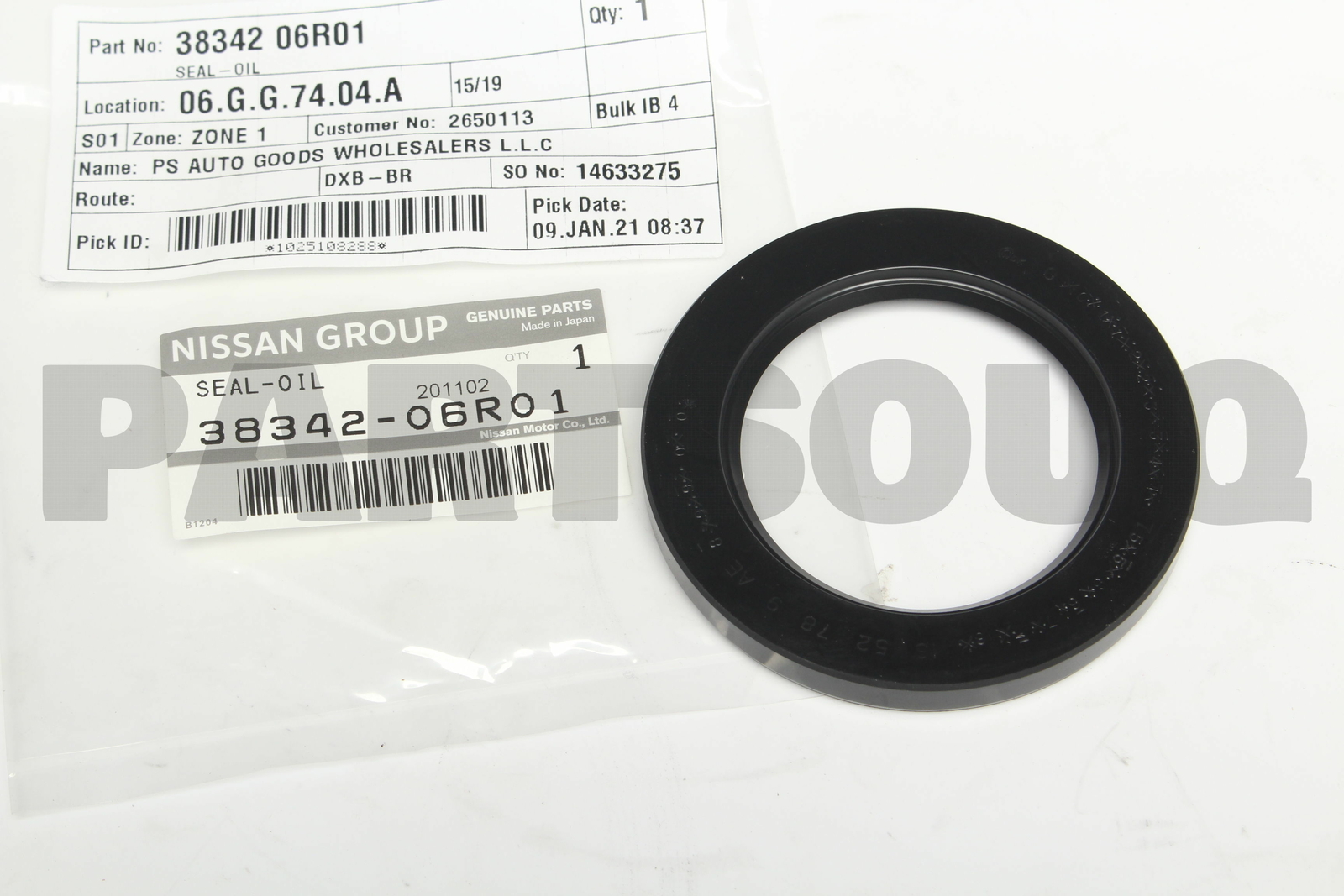 3834206R01 Genuine Nissan SEAL-OIL,DIFFERENTIAL CLUTCH HOUSING 38342 ...