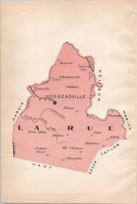 LARUE County KENTUCKY Antique Map 1895 | eBay