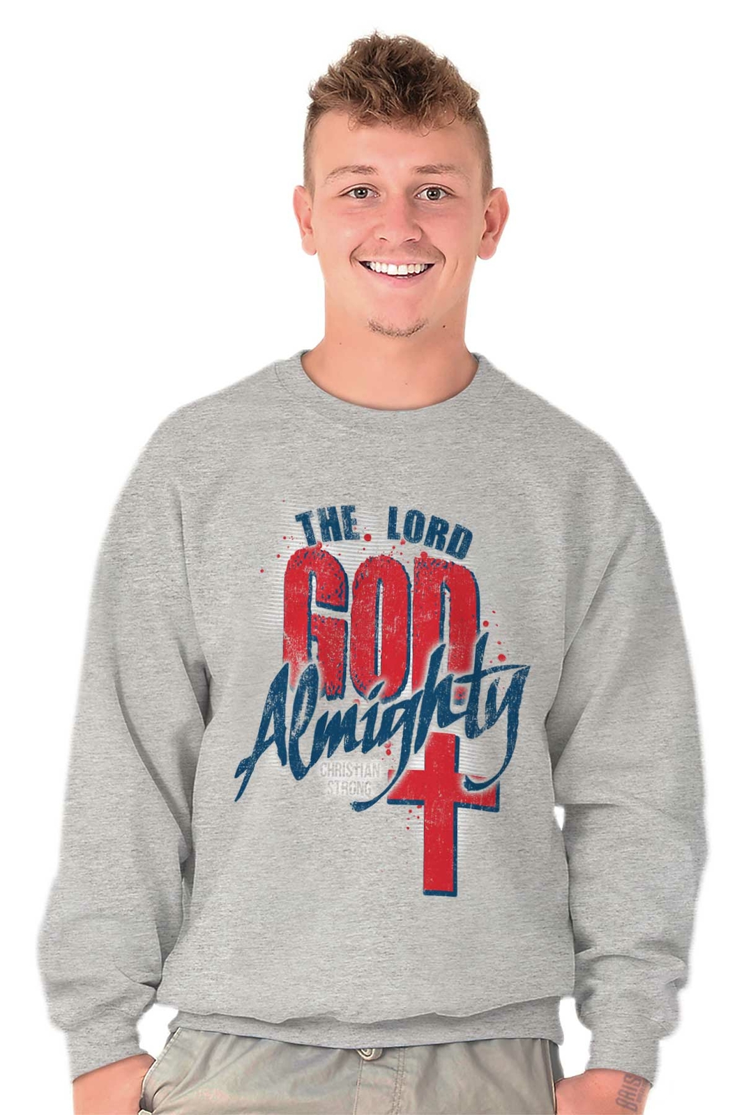 Christian Strong The Lord God Almighty Cross Womens or Mens Crewneck ...