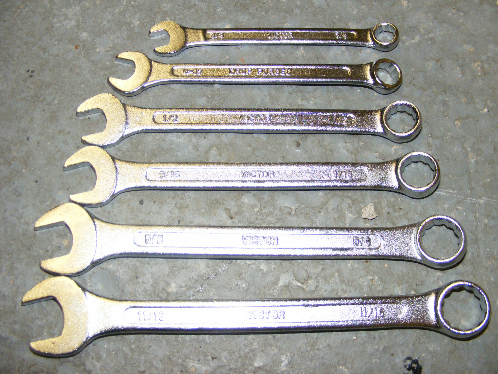 6 pce A/F Combi spanner Set Franklin Classic car spanners imperial ...