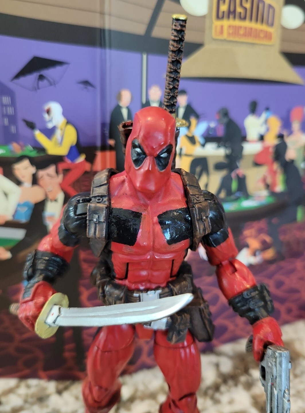 Marvel Legends X-Men DEADPOOL Red Suit Custom Muscular Figure one of a ...
