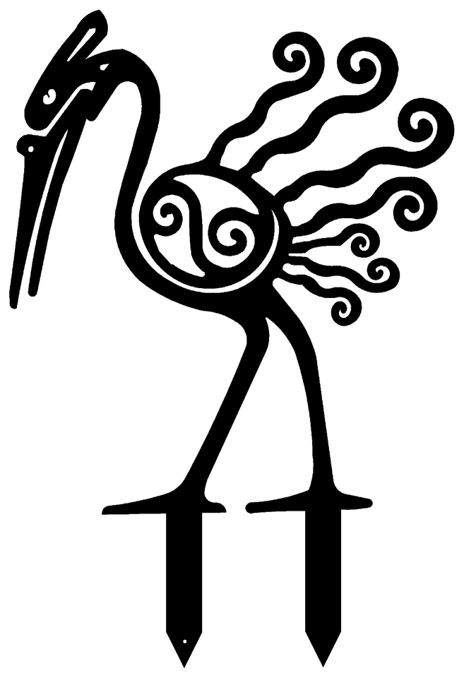 Yard Stake Goofy Bird Flower Garden Lawn Stake LARGE Plasma Cut Metal ...