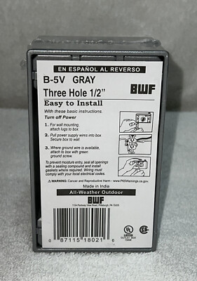 BWF B-5V 1-GANG WEATHERPROOF GRAY BOX with (3)1/2" HUBS | eBay