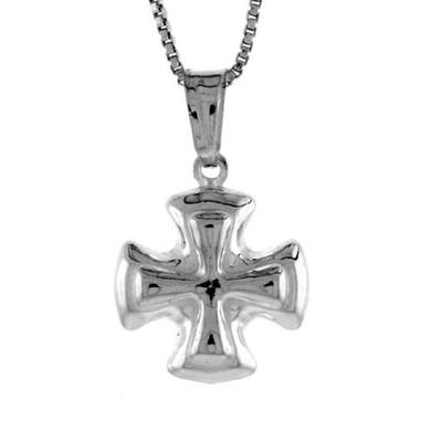 Sterling Silver Maltese Cross 3D Pendant / Charm, Made in Italy, Box ...