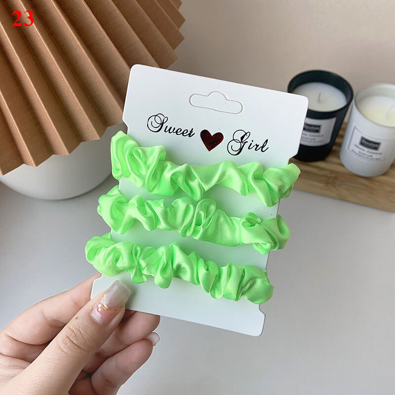 3PCS Satin Silk Scrunchies Elastic Hair Band Scrunchy Bobbles Hair ...