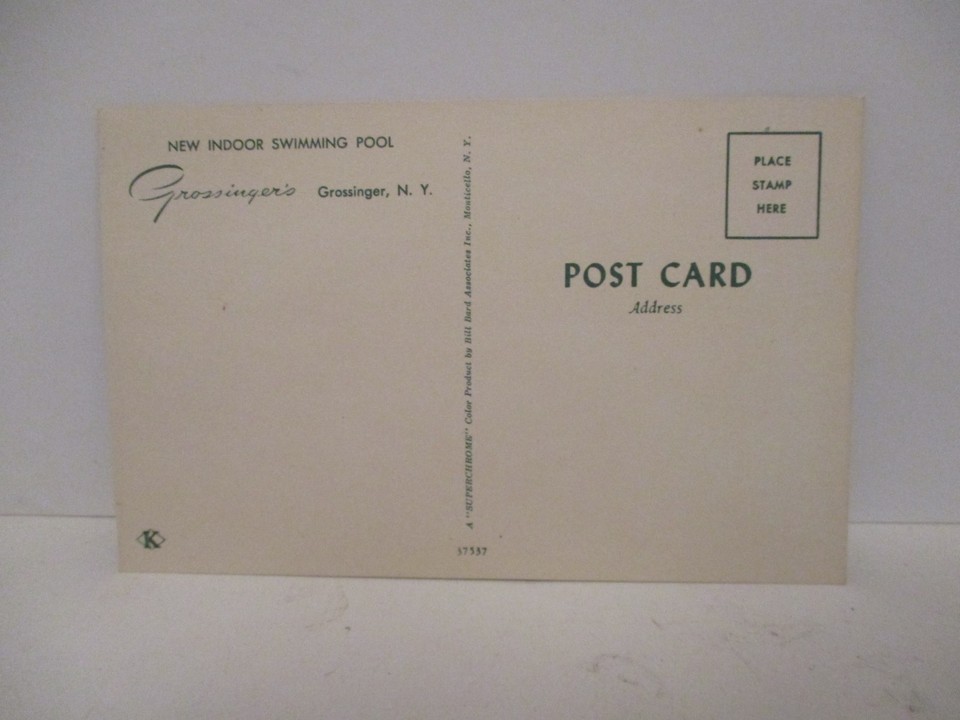 VINTAGE GROSSINGER'S RESORT CATSKILL MOUNTAINS NY INDOOR SWIMMING POOL ...