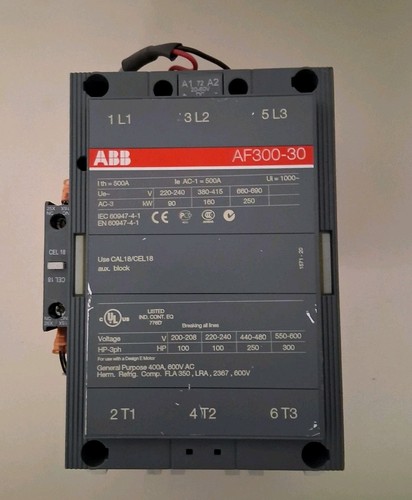 ABB AF300-30 3 Phase Contactor 50/60Hz 48-130VDC 500A | eBay