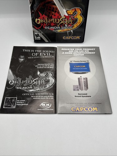Onimusha 3 Demon Siege (PlayStation 2, 2004) Complete CIB W/ Reg Card ...