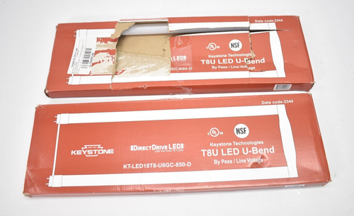 Lot of 2 Keystone Technologies T8U LED U Bend Light Bulbs KT-LED18T8 ...