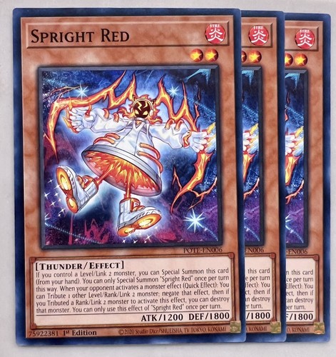 Yugioh! 3x Spright Red POTE-EN006 Common - 1st Ed NM | eBay