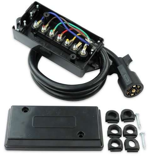6Foot 7Way Trailer Cord Wire Harness Cord Molded RV Cable w/Conjunction ...