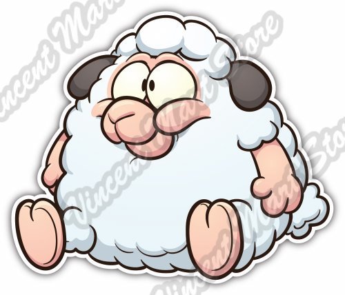 Fat Baby Sheep Livestock Funny Gift Idea Car Bumper Vinyl Sticker Decal ...