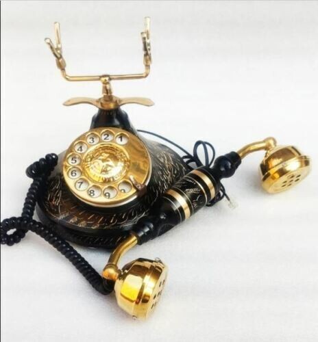 Beautiful Vintage Nautical Solid Brass & Iron Rotary Dial Telephone ...