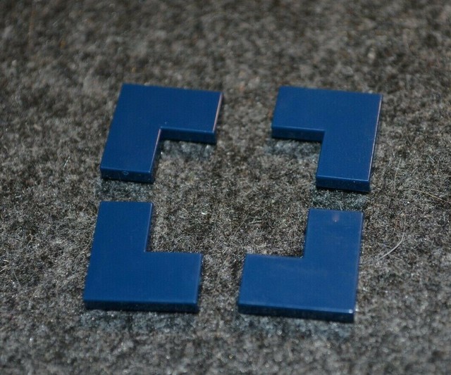 (4) 2x2 Dark Blue Smooth L Shaped Finishing Tile Bricks ~ Lego ~ NEW ...