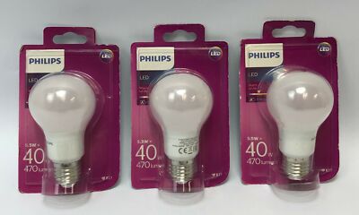 Philips Led Light 40w 470 Lumens Warm White Energy A+ Set of 3 | eBay