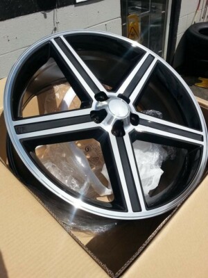 22" Inch Black & Machined Replica Irocs 5x114.3 5x115 +38 Wheel Rim 24 ...