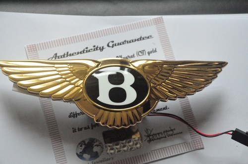 24K Gold Plated Bentley Continental Electronic Boot Rear Μetal Badge ...