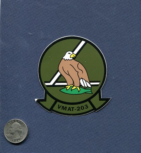 Sticker VMAT-203 HAWKS USMC AV-8 HARRIER Subdued Squadron Patch Image ...