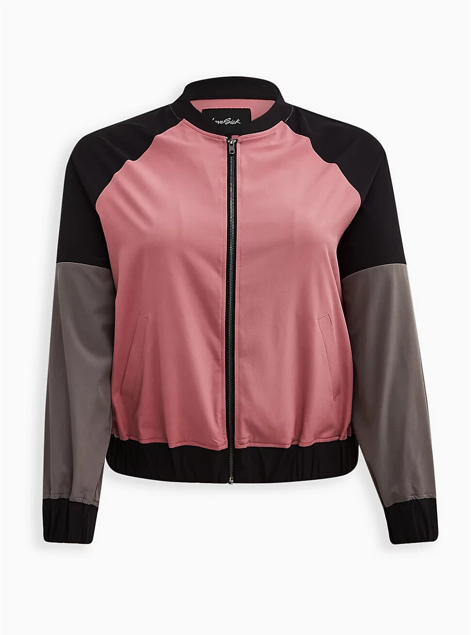 Torrid Lovesick Stretch Woven Color Block Bomber Jacket Muave 2 2X 18 ...