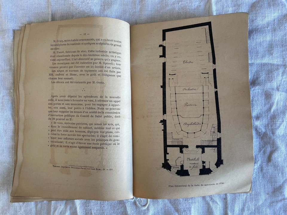 1880 LIVRE/REVUE NOTICE SUR LES SALLES DE SPECTACLE DE TOULOUSE PAR ...