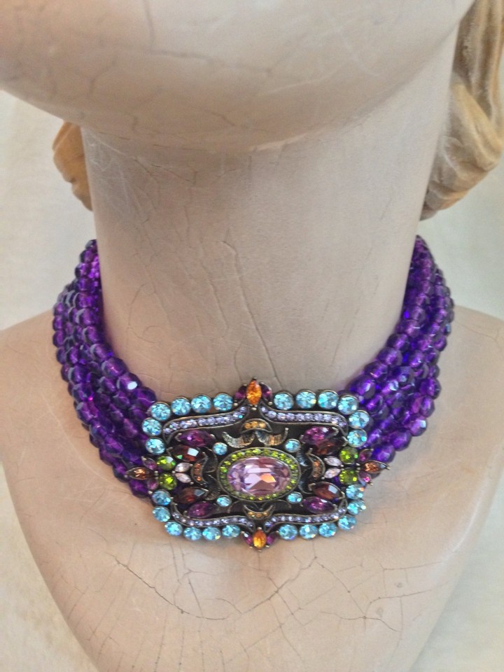 Heidi Daus 6 Strand PURPLE Choker Necklace, NEW IN BOX | eBay