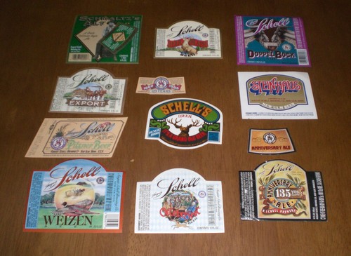10 SCHELL BEER BOTTLE LABELS - AUGUST SCHELL BREWING - NEW ULM, MN ...