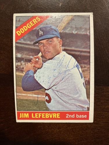 JIM LEFEBVRE 1966 TOPPS AUTOGRAPHED SIGNED AUTO BASEBALL CARD 57 ...