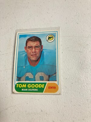 1968 topps football #92 tom goode miami dolphins | eBay