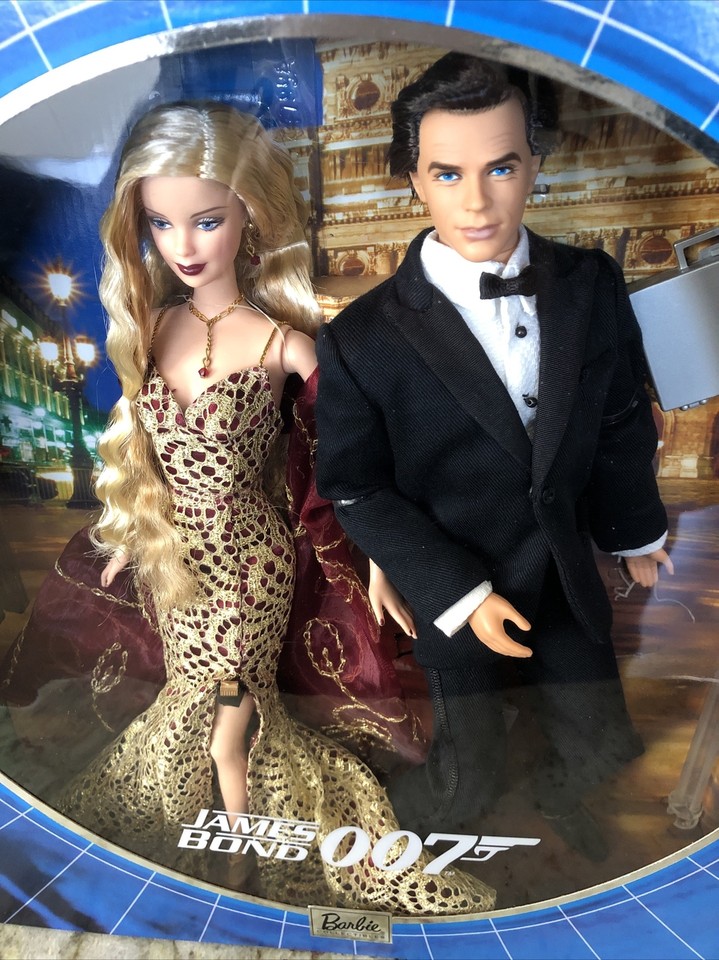 2002 Collector Mattel Barbie & Ken as JAMES BOND 007 Doll & Briefcase ...
