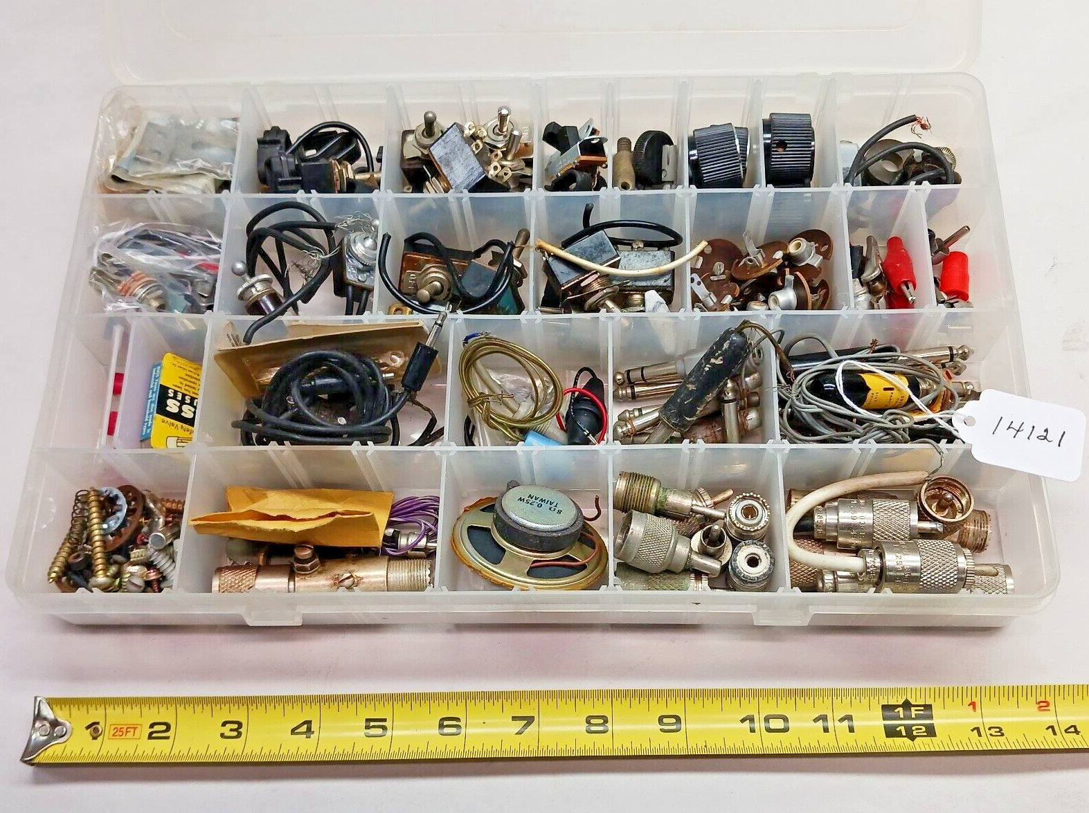 Lot of Electrical Switches, Knobs, Fuses, Alligator Clips etc. w ...