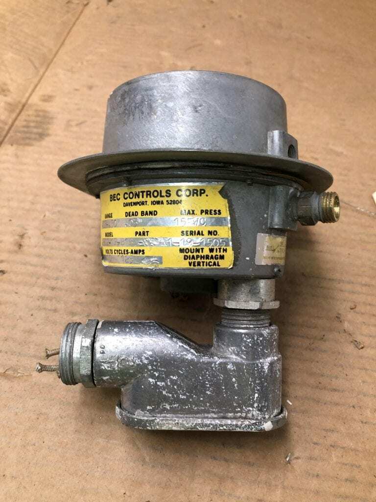 BEC Controls A902-1P-B1B4-82 Air Pressure Proving Switch .05-.50" 15"WO ...