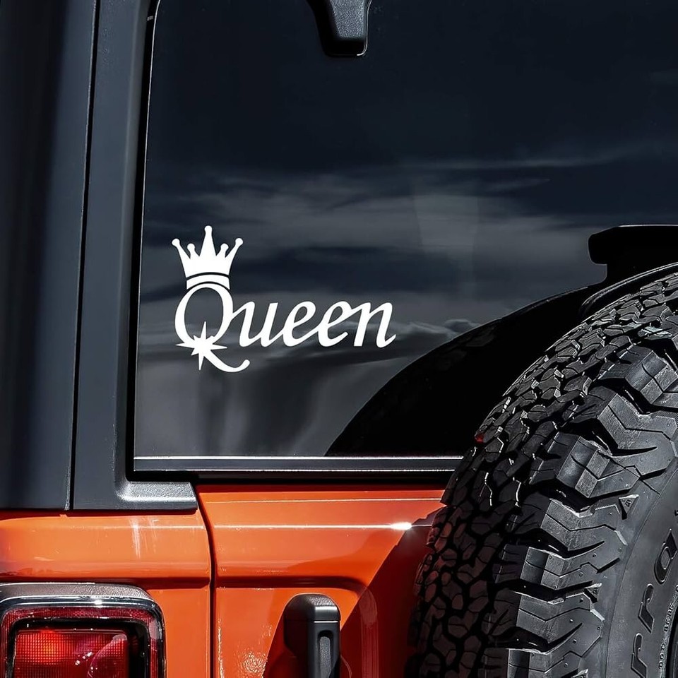Queen Styling 5 Inch White Vinyl Decal Car Truck Laptop Bumper Sticker ...