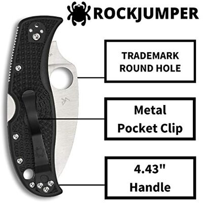 Spyderco C254SBK Rockjumper Wharncliffe Serrated 3.08 in Blade FRN