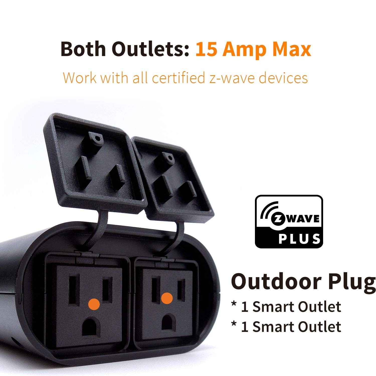Outdoor Z-Wave Plus On/Off Light and Appliance Plug, Zwave Hub Required