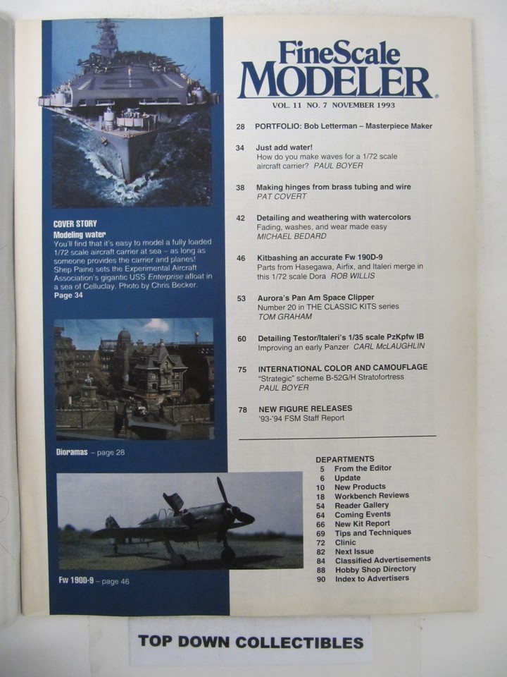Fine Scale Modeler Magazine Nov. 1993 Bob Letterman: Masterpiece Maker ...