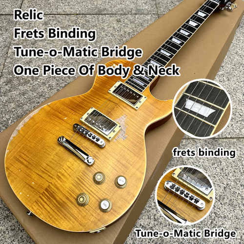 LP Standard Electric Guitar One-piece body and neck Fretboard edge ...