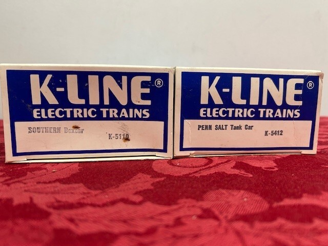 K-Line Electric Trains: Southern Boxcar & Penn Salt Tank Car | eBay
