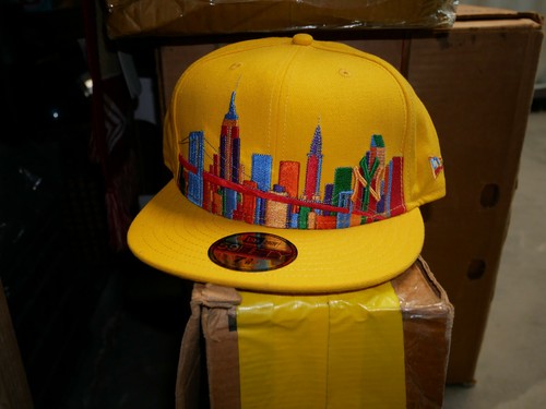 NY Yankees CITY BROOKLYN BRIDGE Hat New Era Fitted Cap Yellow Mens Size ...