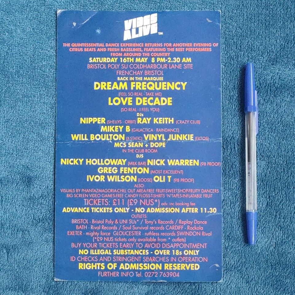 Vibes Alive Rave Flyer, Old Skool Acid House Rave Flyers | eBay UK
