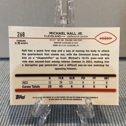 2024 Topps Chrome #268 Michael Hall Jr. Cleveland Browns RC | eBay