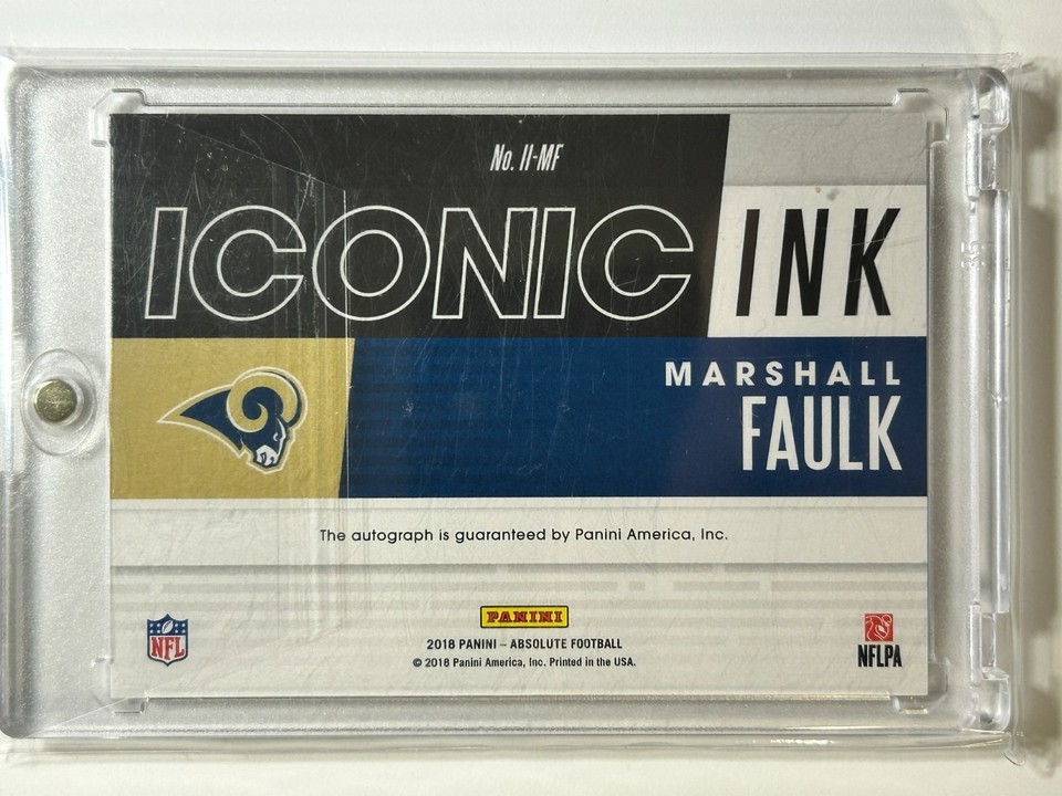 Marshall Faulk AUTO Absolute Iconic Ink 2018 Panini Certified Autograph ...